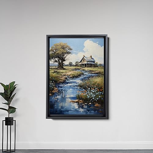 Native Texas, Texas Hill Country Bluebonnet Landscape, Fine Art Print mounted in an white mat board, ready to frame, Wall Art, Home Decor