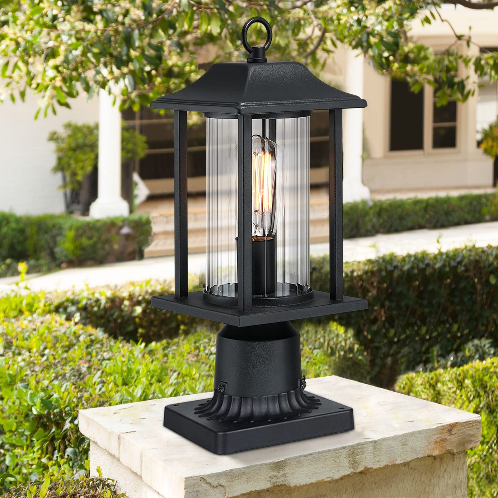 MrSconce Pier Mount Base 2 Pack, Cast Aluminum Outdoor Post Light Adapter, Outdoor Post Lights, Lamp Post Light Fixture