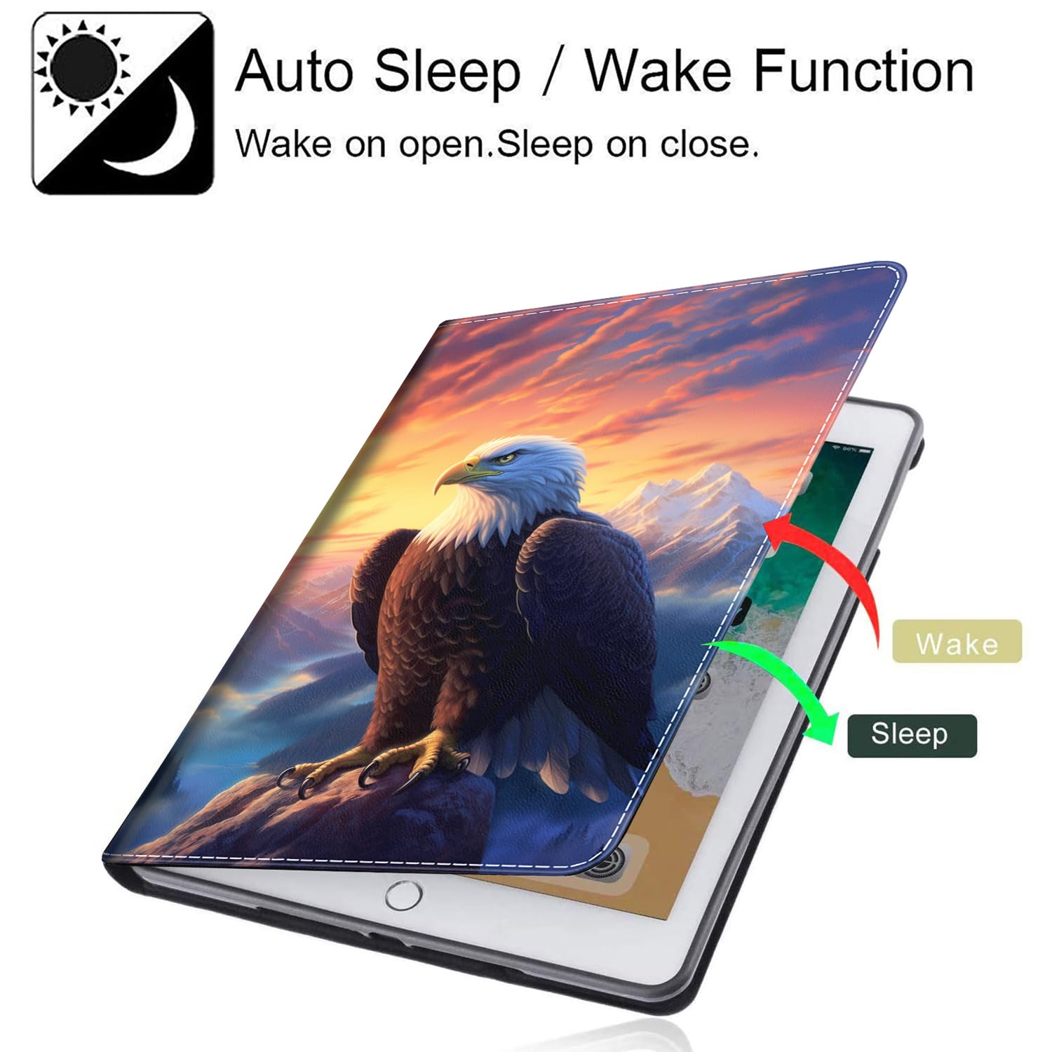 Case for All-New Amazon Fire HD 10 and Fire HD 10 Plus Tablet (11th Generation 2021 Release), Durable Shockproof Protective Cover with Auto Wake/Sleep,Bald Eagle