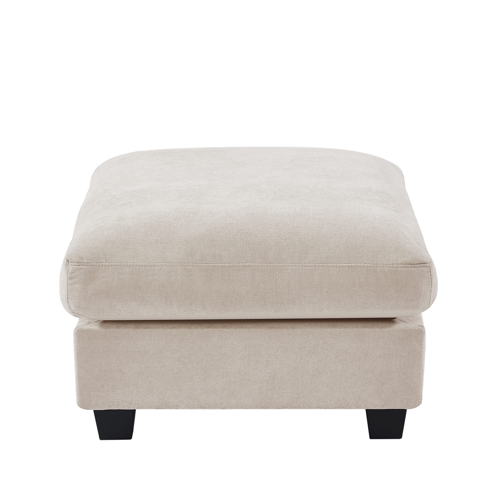 Verfur L-Shaped Feather Filled Sectional Sofa with Movable Ottoman, Modern Convertible Corner Couch with Reversible Chaise and 4 Pillows, 5-Seat Comfy Sofa & Couches for Living Room Furniture Sets