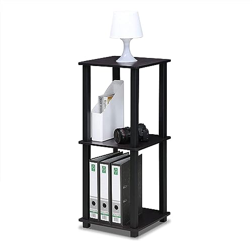 Set of 2 Black Side End Tables for Small Spaces with Storage Living Room Bedroom
