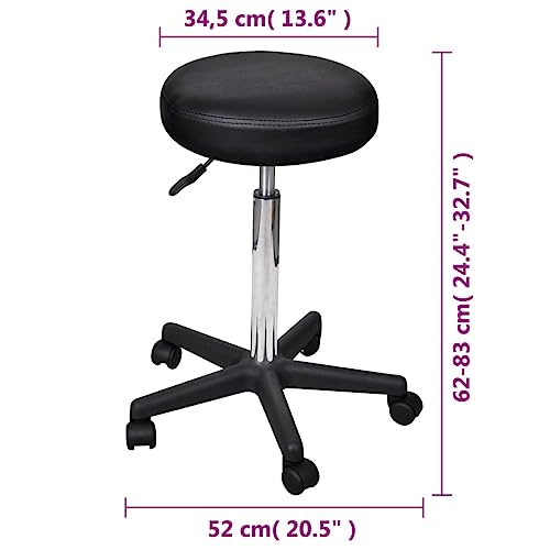 AJSEOYBS Home Office Chair,Adjustable Swivel Task Chair,Game Chair,Conference Room Chairs,for Office, Study, Gaming,Office Stool Black Faux Leather