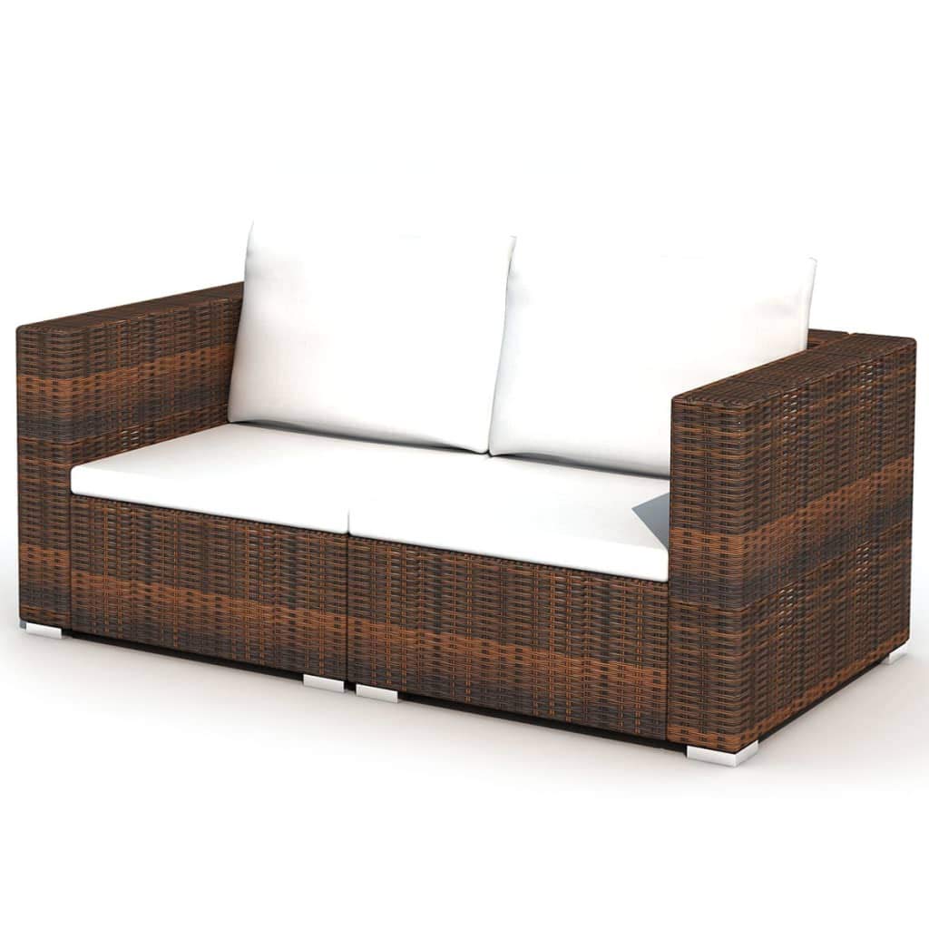 GOLINPEILO 10 Piece Outdoor Patio Furniture Sectional Sofa Set with Cushions & Coffee Table, All Weather Wicker Conversation Set for for Yard,Garden or Poolside, Poly Rattan Brown -AA