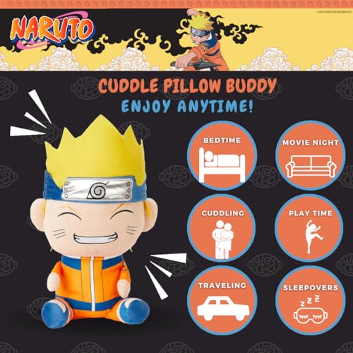 Collectibles Naruto Anime Ninja Kids Bedding Super Soft Plush Cuddle Pillow Buddy, One Size, (Officially Licensed Product)