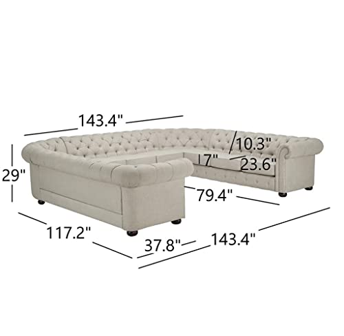 MJWDP 11-Seat Sectional Sofa Linen Sofa for Living Room (Color : D, Size : As Shown)