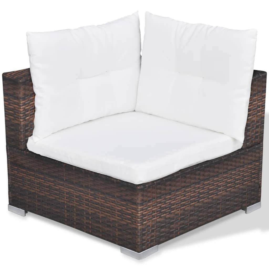 GOLINPEILO 10 Piece Outdoor Patio Furniture Sectional Sofa Set with Cushions & Coffee Table, All Weather Wicker Conversation Set for for Yard,Garden or Poolside, Poly Rattan Brown -AA