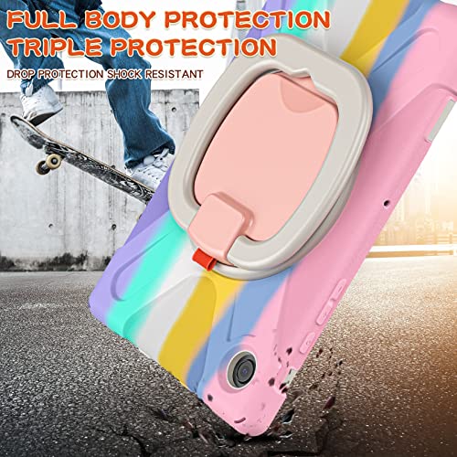 Tablet Case Cover Compatible with Samsung Galaxy Tab A8 10.5 inch 2021 (SM-X200/X205) Shockproof Kids Case,[Kickstand] [Shoulder Strap] 360 Degree Rotating Handle Stand Bracket Heavy Duty Rugged Cover