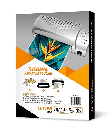 Everest Thermal Laminating Pouches - 8.9 x 11.4 Inches - 5 MIL Thick - 110 Pouches - Letter Size