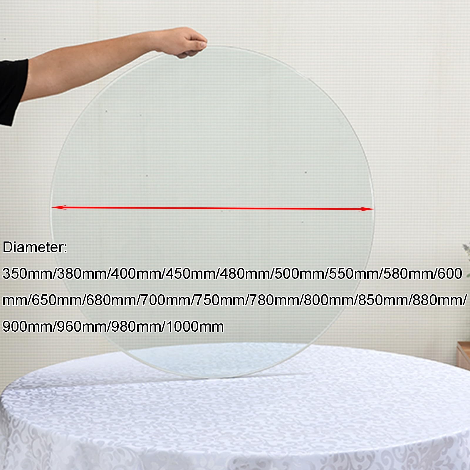 SAGIDAR Round Tempered Glass, Tempered Glass Round Table Top, Round Glass Table Top, Round Dining Table, Glass Dining Transparent Round Glass Table Top, 15IN 20IN 30IN 35IN 40IN