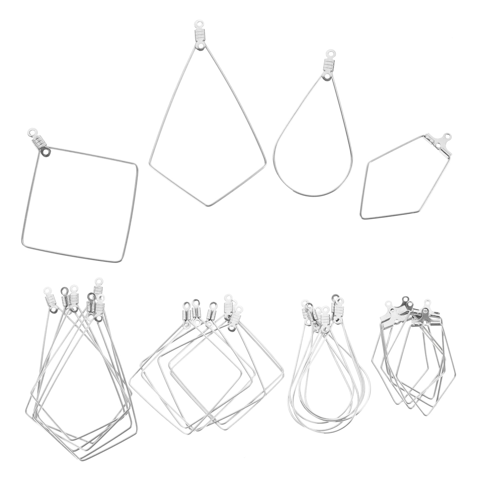 VILLCASE 3sets Earring Findings Charms Round Earring Circle Charms Jewelry Making Hoops for DIY Projects 24pcs*3