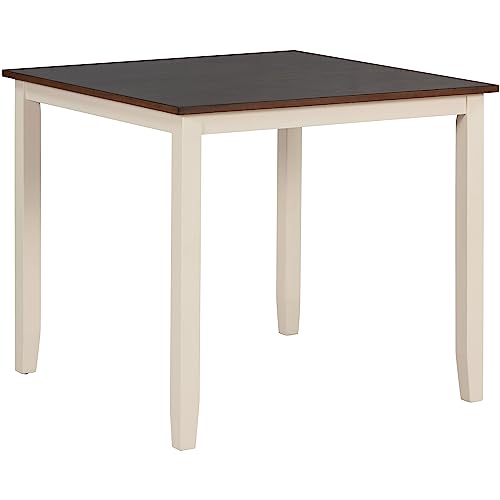 WOZNLA Comfortable Room 5-Piece Classic Counter Height Dining Set-Elegant Wood Kitchen Table, Padded Chairs-Ideal for Family Gatherings, Onesize, Brown