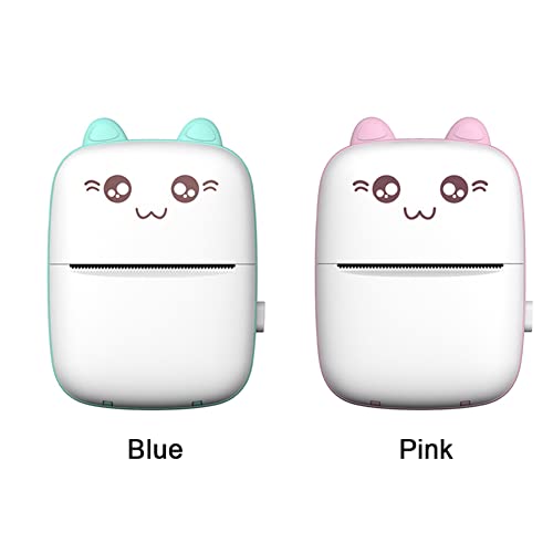EMVANV Mini Pocket Thermal Printer, Portable Bluetooth Compatible Travel Printer Label Printer Printable Photos, Lists, QR Codes, Notes with Printing Paper(Blue)