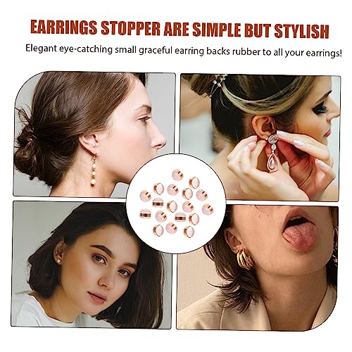 VILLCASE 90 pcs Hamburger earplugs Clear Earrings Secure Earring Backs Earrings Back Clip Safety Earring Backs Jewelry Earring Stoppers Ear Plugs Silicone Jacket Perforation Silica Gel