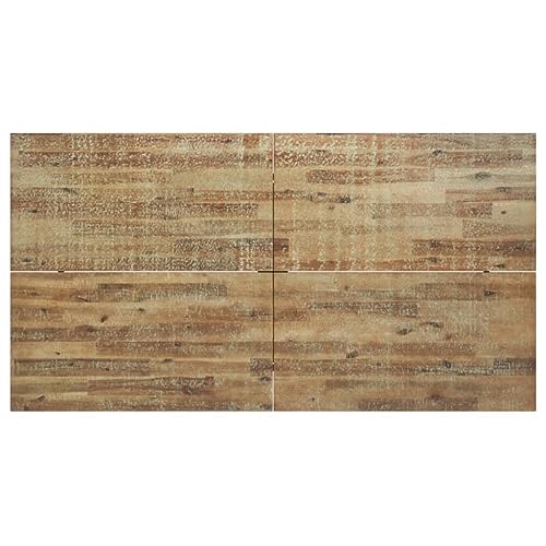 GOLINPEILO Solid Wooden Dining Table with Powder-Coated Metal Legs, Kitchen Table Solid Acacia Wood 66.9"x35.4"x29.5" -AA