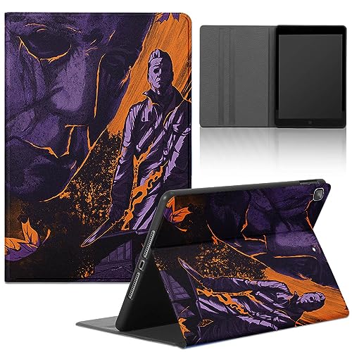 Cool Tablet Case for iPad Pro 12.9 Case, Horror Movie Pattern Aesthetics Print,Halloween Design Cases for Women Men, PU Leather Folio Xmas Back Cover Funda for iPad Pro 12.9 Inch (2021/2020/2018)