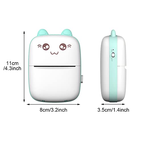 EMVANV Mini Pocket Thermal Printer, Portable Bluetooth Compatible Travel Printer Label Printer Printable Photos, Lists, QR Codes, Notes with Printing Paper(Blue)