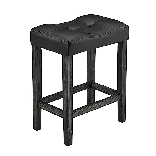 Bar Table and Chairs Set for 4,5 Piece Dining Table Set with PU Stool, Industrial Breakfast Table Set, for Living Room, Dining Room, Game Room,Small Space(Black)