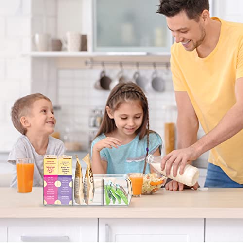 bHome - 2 Adjustable Snack Organizer Bins for Cabinet & Pantry Organization And Storage Plastic Storage Bins For Kitchen Organization - Clear Acrylic Divided Storage Containers with Removable Dividers