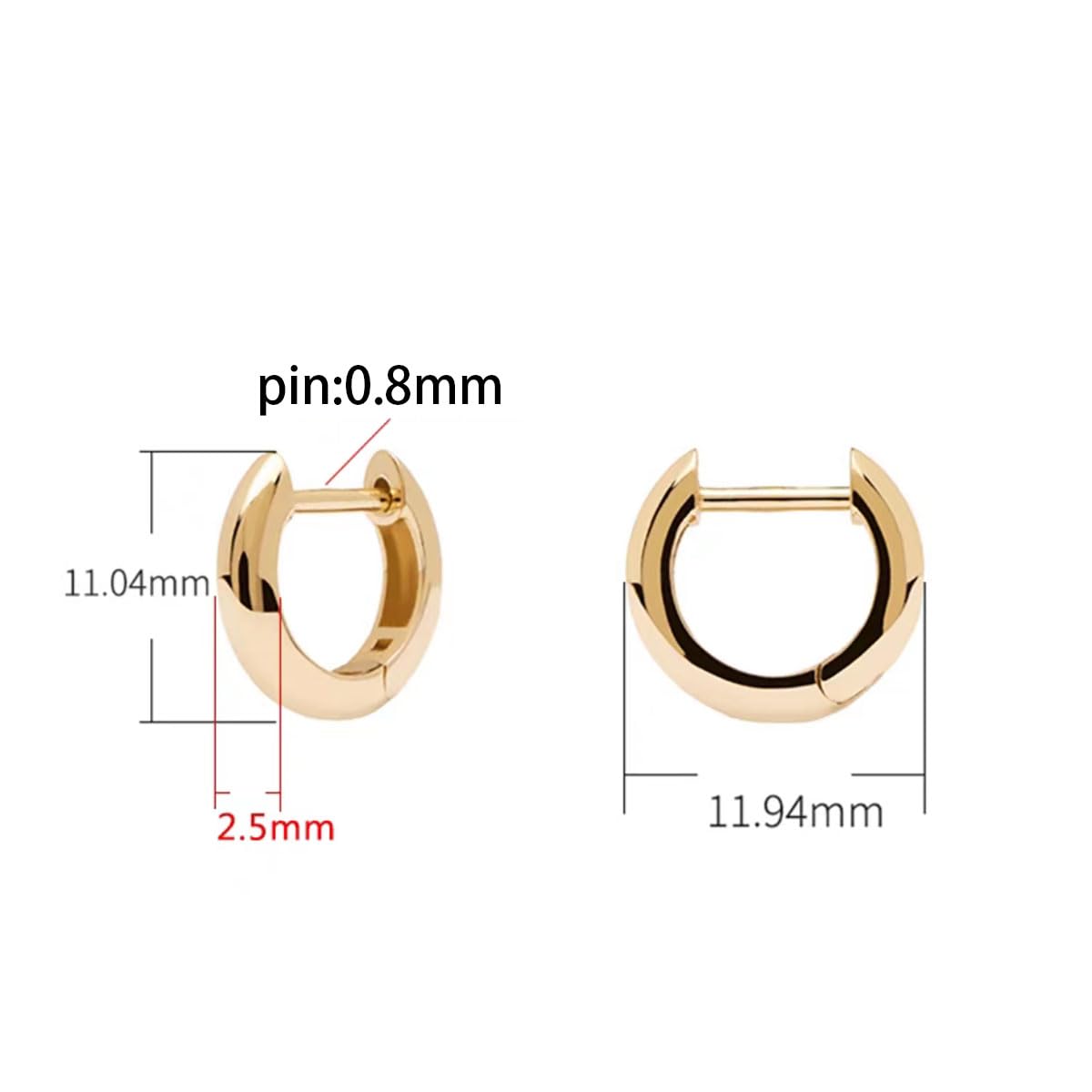 925 Sterling Silver 11.94X11mm Hoop Earring Setting French Lever Earring Hooks Wire Base Blank Drop Dangle Earrings Mounting for Women(Gold Color)