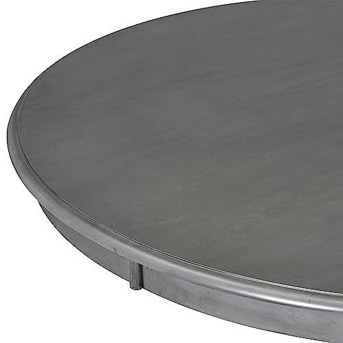 WOZNLA Comfortable Room 5-Piece Round Kitchen Table Set-Curved Trestle Legs, Includes 4 Upholstered Chairs-Effortless Style for Your Dining Space, OneSize, Gray