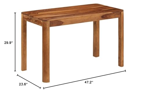 GOLINPEILO Wooden Dining Table, Kitchen Table Solid Sheesham Wood 47.2"x23.6"x29.9" -AA