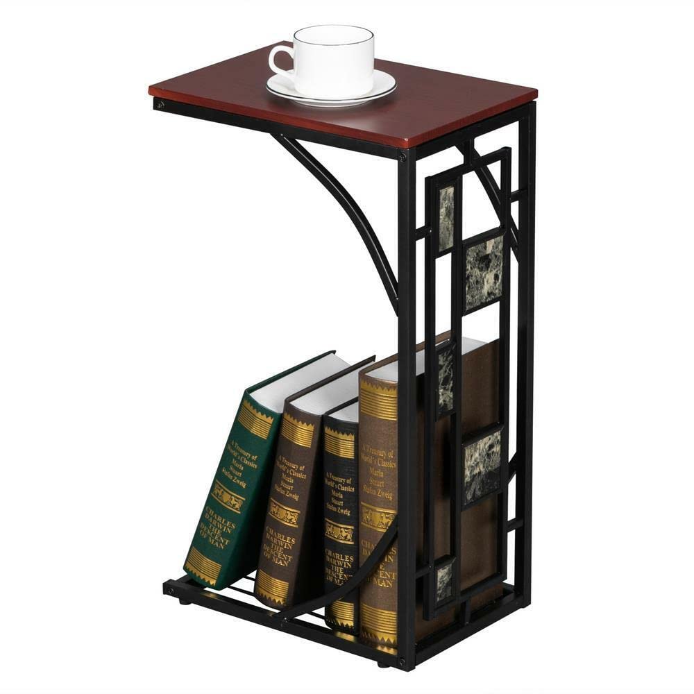 C-Shaped Side Sofa Snack Table Coffee Tray End Table Living Room Furniture