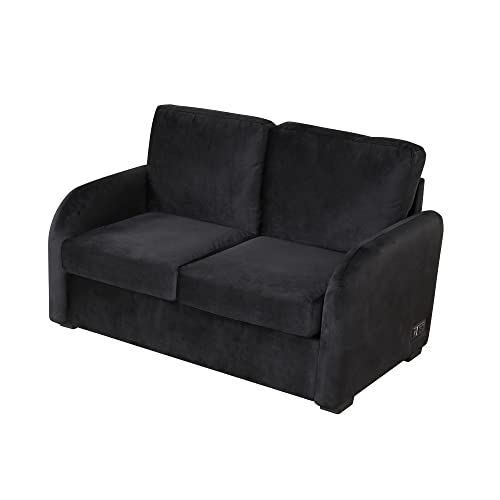 ERYE 3-in-1 Futon Daybed with Pull Out Sleeper Couch Bed, Loveseat Sofa W/Reclining Backrest Convertible Sleep Sofabed for Home RV Apartment Office Living Room