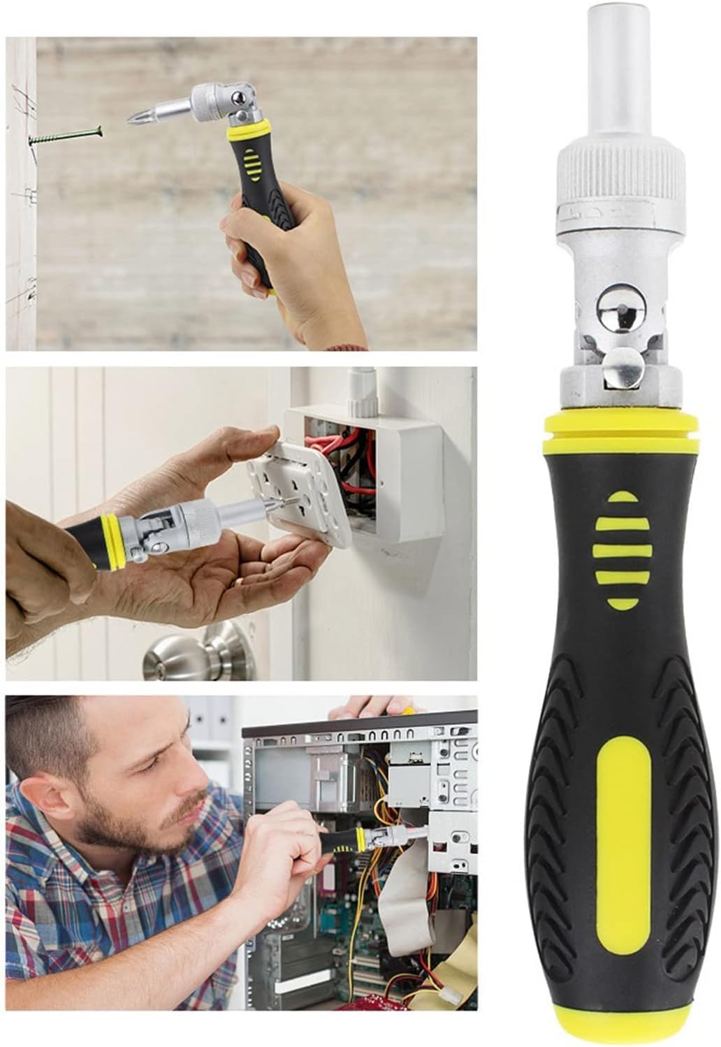 VekkEr Security Screwdriver Set,Mini Screwdriver Set,13 in 1 Professional Magnetic Ratchet Screwdriver Set with Bits Stand 180 ° Rotation Portable Repair Screwdriver Kit