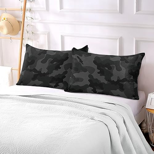 Dark Abstract Camo Pillow Cases King Size Super Soft Pillowcase with Zipper Washed Microfiber Pillowcases for Bedroom Sofa Couch Home Decoration
