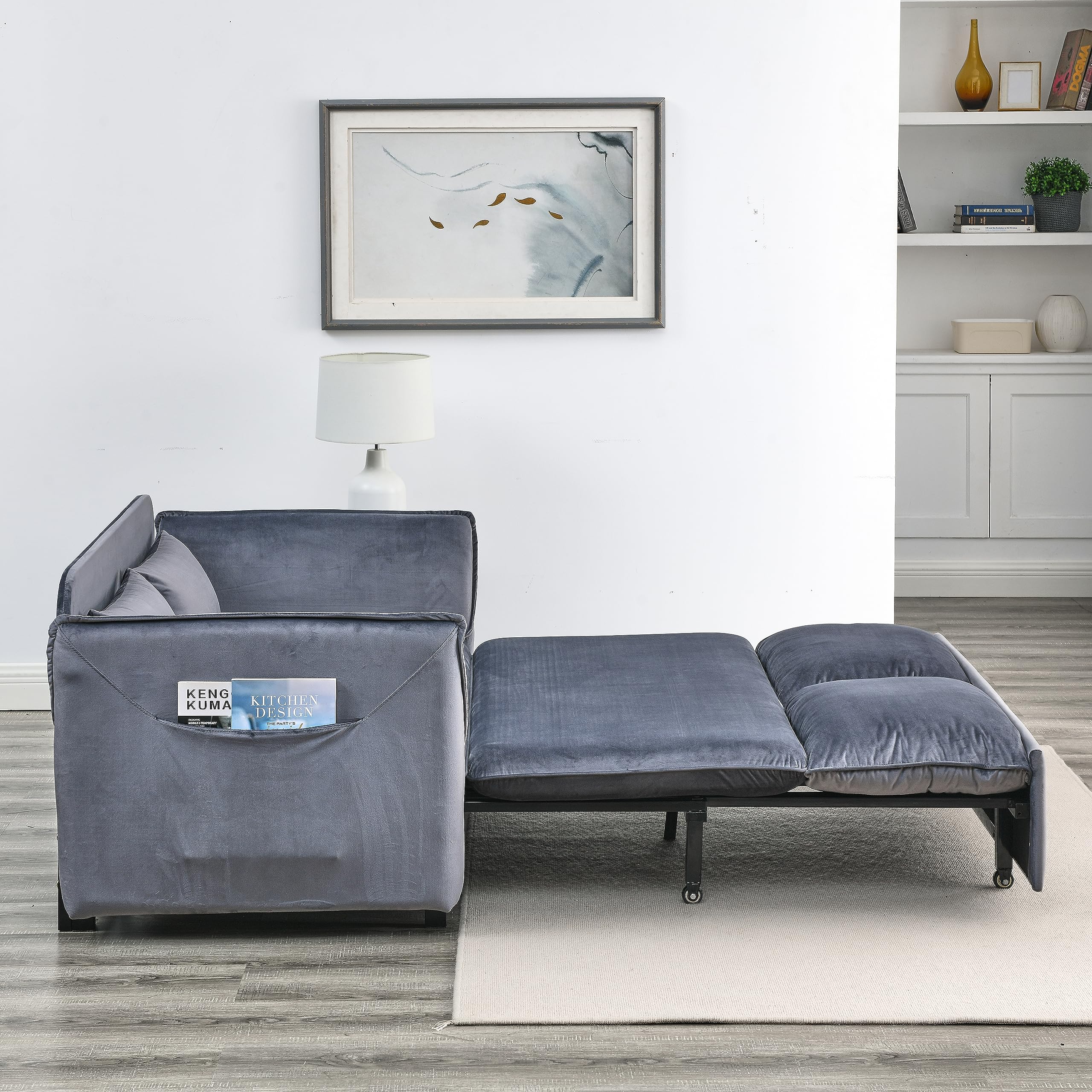 Ucloveria Pull Out Couch Sofabed, Grey