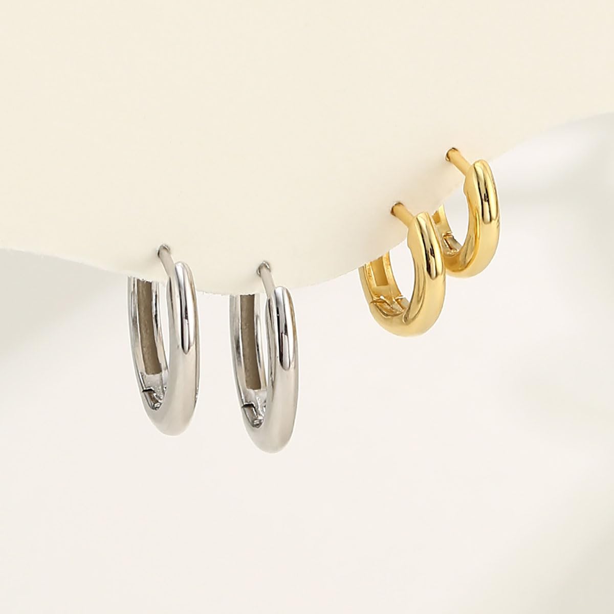 925 Sterling Silver 11.94X11mm Hoop Earring Setting French Lever Earring Hooks Wire Base Blank Drop Dangle Earrings Mounting for Women(Gold Color)