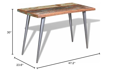 Tidyard Dining Table Solid Reclaimed Wood 47.2inx23.6inx30in for Bistro Kitchen Living Room Home Furniture