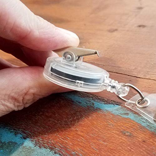 25 Pack - Premium Clear (Translucent) Retractable Badge Reels with Alligator Swivel Clip on Back by Specialist ID (Translucent Clear)