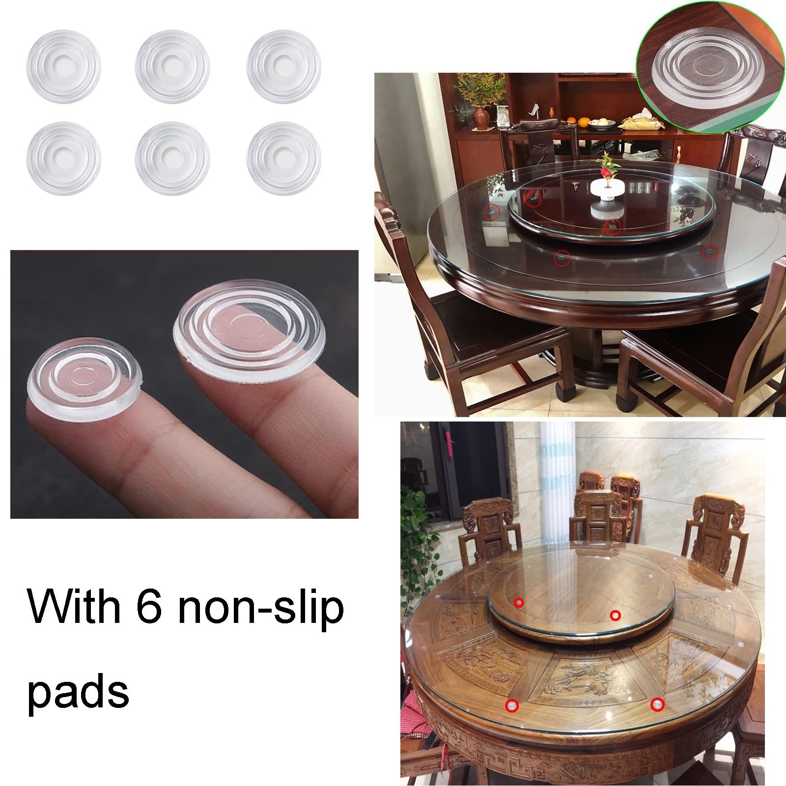 SAGIDAR Round Tempered Glass,Tempered Glass Round Table Top, Clear Glass High Gloss, Round Table Glass Top, Kitchen Dining Table Top, Tempered Glass Top, 15IN 24IN 30IN 35IN 40IN