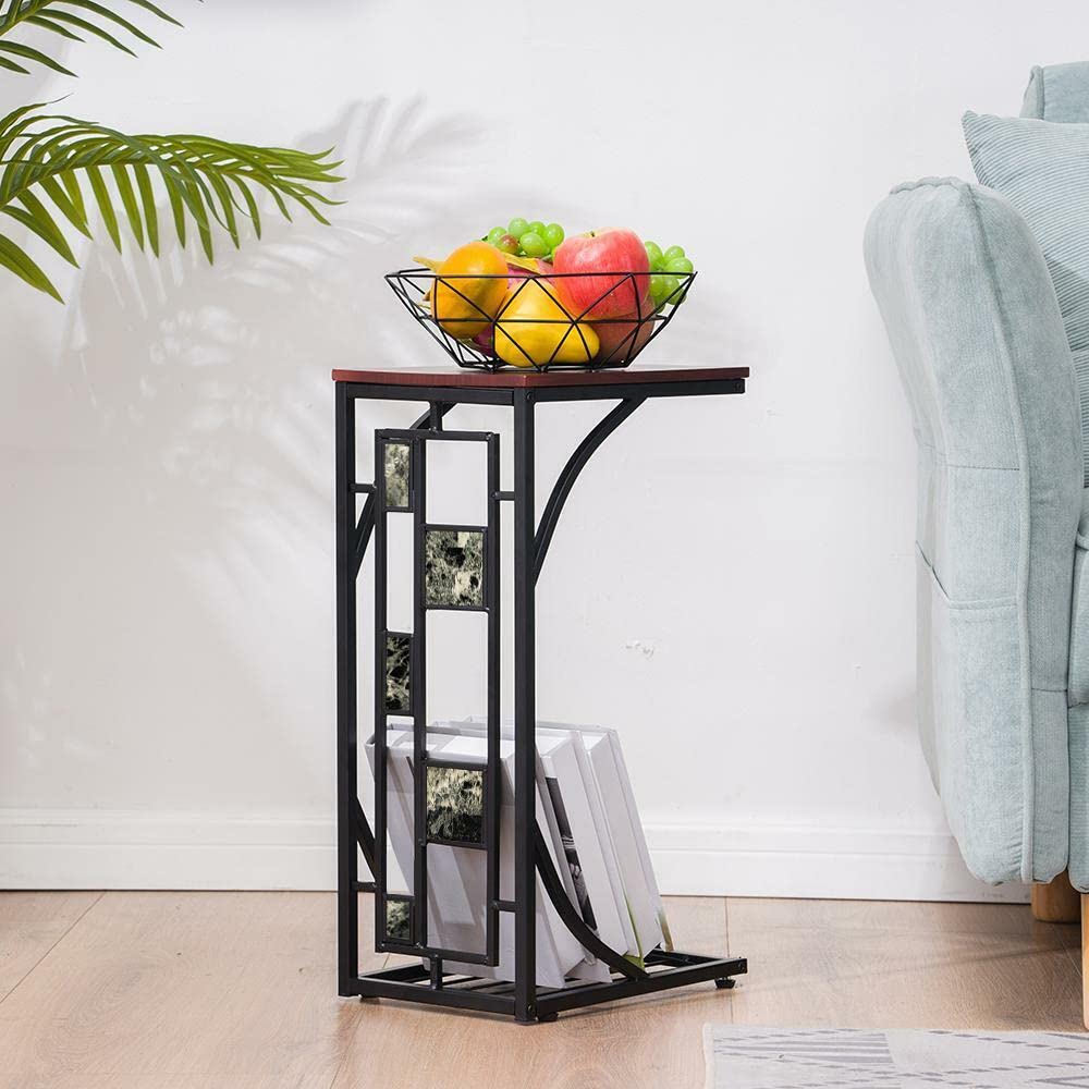 C-Shaped Side Sofa Snack Table Coffee Tray End Table Living Room Furniture