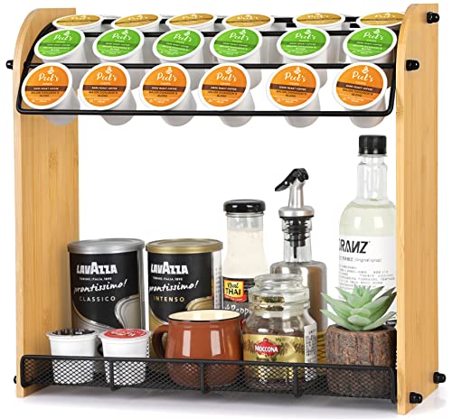 K Cup Holder Large Capacity Coffee Pod Holder Coffee Bar Accessories and Cup Storage Organizer Save Space for Home Office Kitchen Counter Organizer(at Least 49 Coffee Pods)