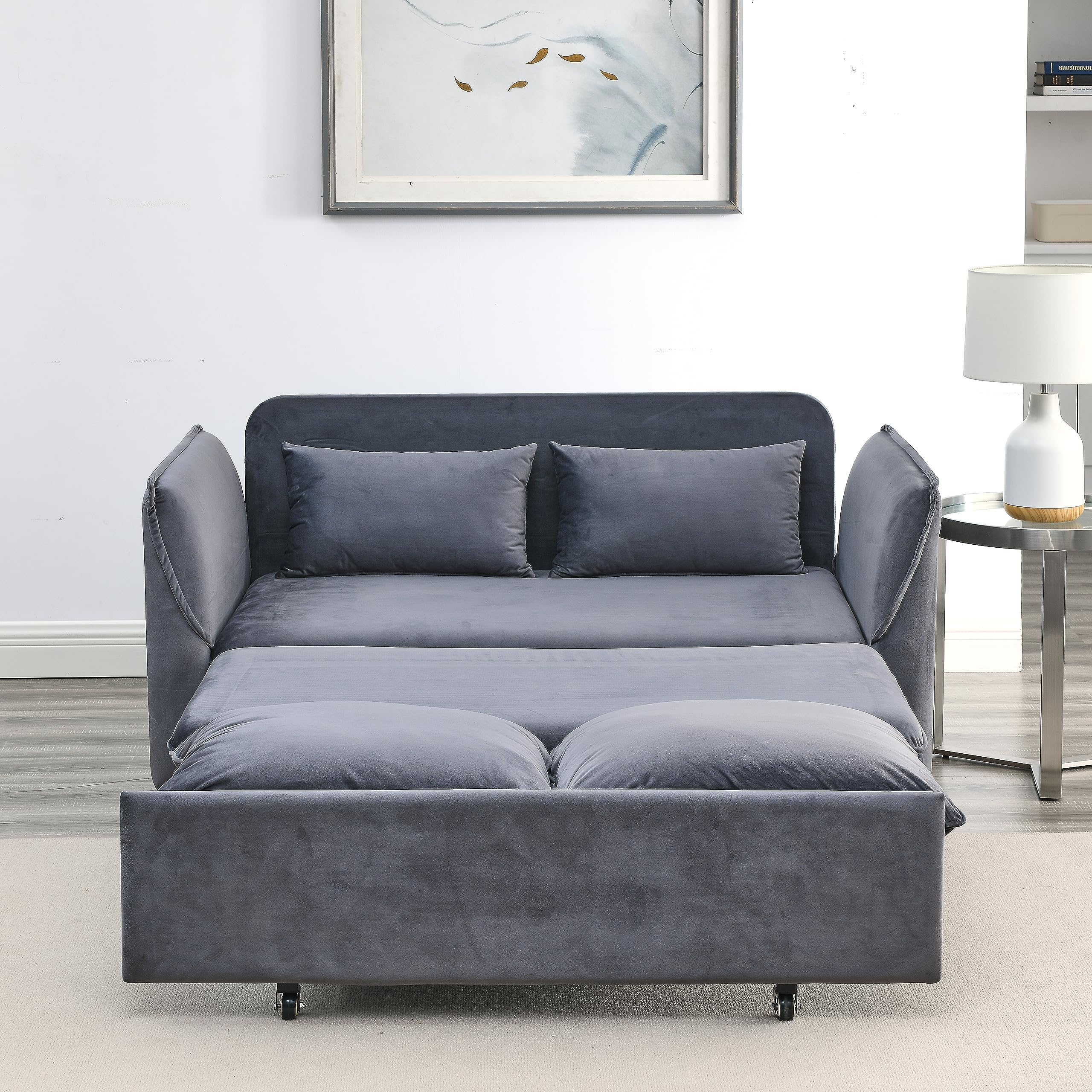 Ucloveria Pull Out Couch Sofabed, Grey