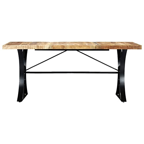 Tidyard Dining Table 70.9 x 35.4 x 29.9 Inch Solid Mango Wood Wooden Dinner Table for Kitchen, Bistro, Home Furniture