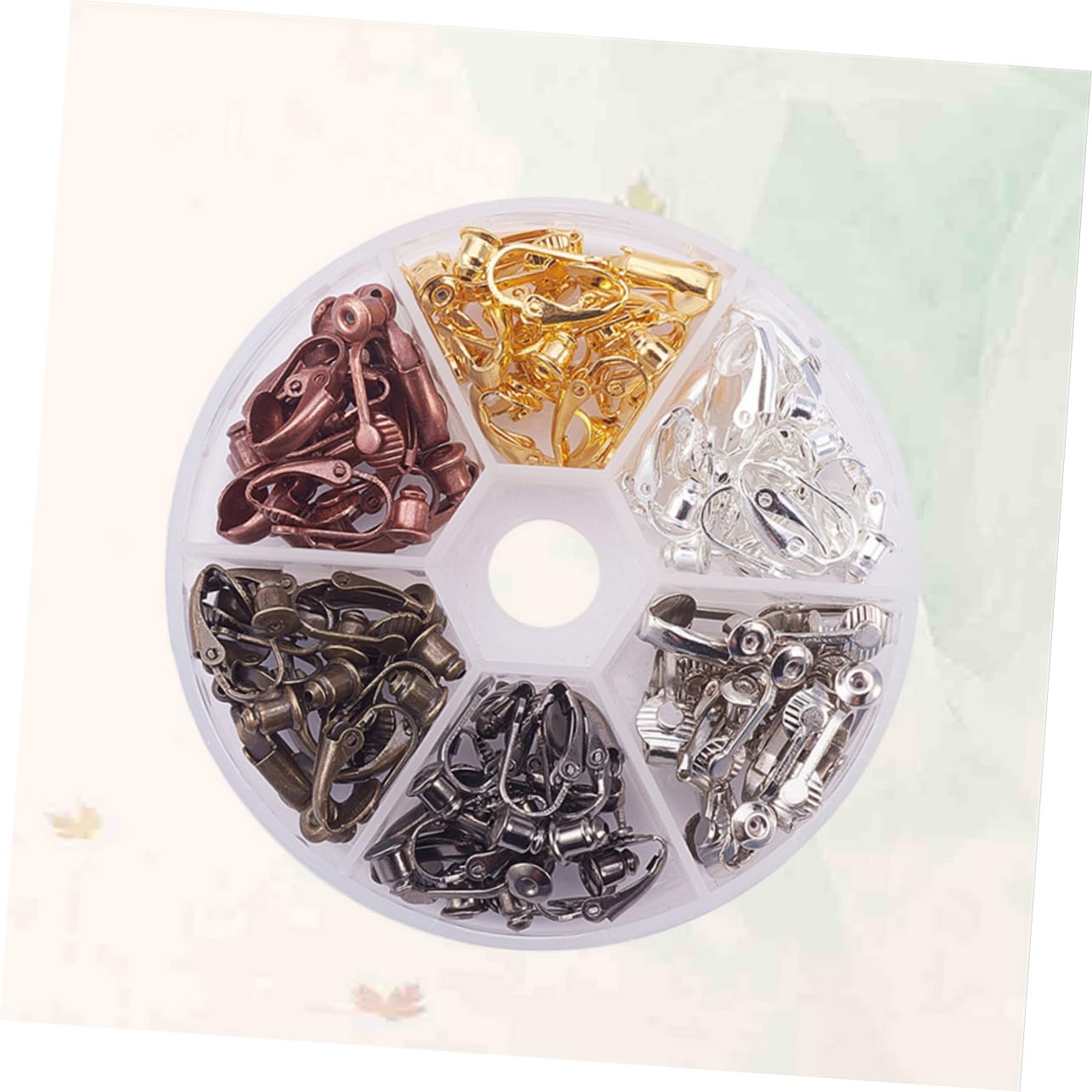 COHEALI 72 Pcs Non- Pierced Ears Ear Ring Non- Pierced Earring Clips Aretes Ear Clips Clip- on Earring Base DIY Earring Clips Inears Jewelry Accessories Non-Piercing Jewelry Material Boxed