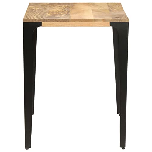 Tidyard Dining Table 47.2 x 23.6 x 29.9 Inch Solid Mango Wood Wooden Dinner Table Steel Legs for Kitchen, Bistro, Home Furniture