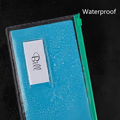EOOUT 24 PCS Poly Zip Envelope, Pencil Pouch, Reusable Envelopes, Pencil Case Bulk, Bill Bag, 9 x 4.7 Inches, A6 Size, 10 Colors, for School and Office Supplies