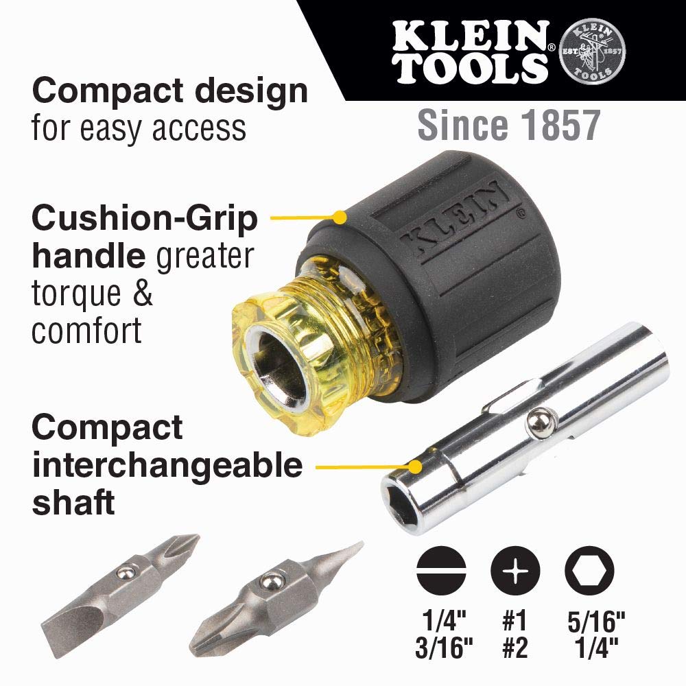Klein Tools Multi-Bit Screwdriver Set - 11-in-1, 6-in-1 Stubby, 15-in-1 Ratcheting