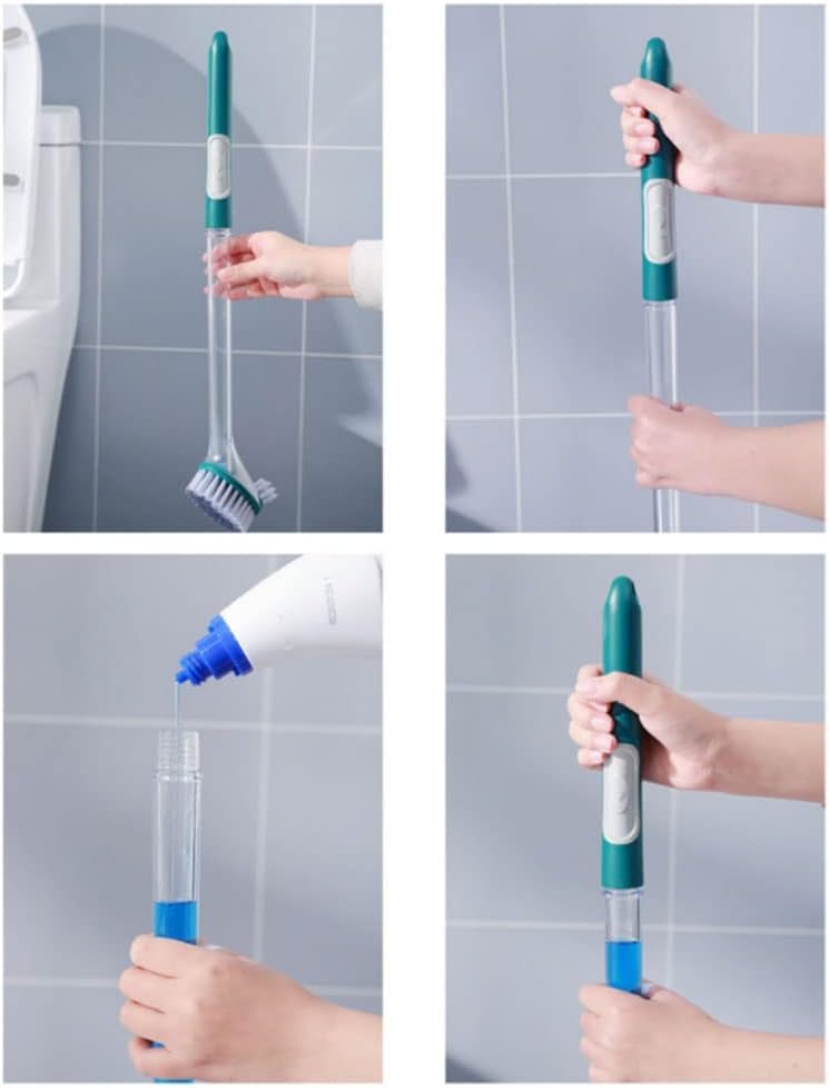 Creative Brush Toilet Brush Double Sided Brush Head Toilet Cleaner Brush Plastic Handle Toilet Bowl Brush and Stand