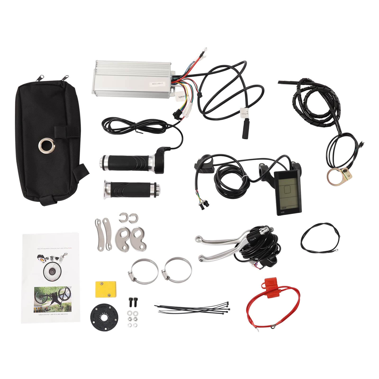 DCEHKR E-Bike Conversion Kits 48V Electric Bike Front Hub Conversion Kit Brushless and Gearless 205 Series Hub Motor 1200W Electric Bicycle Conversion Kits Suitable for 700 x 32c-42c Front Wheel