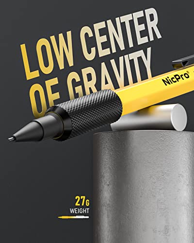 Nicpro 3 PCS 1.3 mm Mechanical Pencils Set with 36 Lead Refill, 3 Eraser - Weatherproof Metal Barrel, Heavy Duty Carpenter Pencil for Outdoor Marking Drafting Drawing Sketching Woodworking - with Case