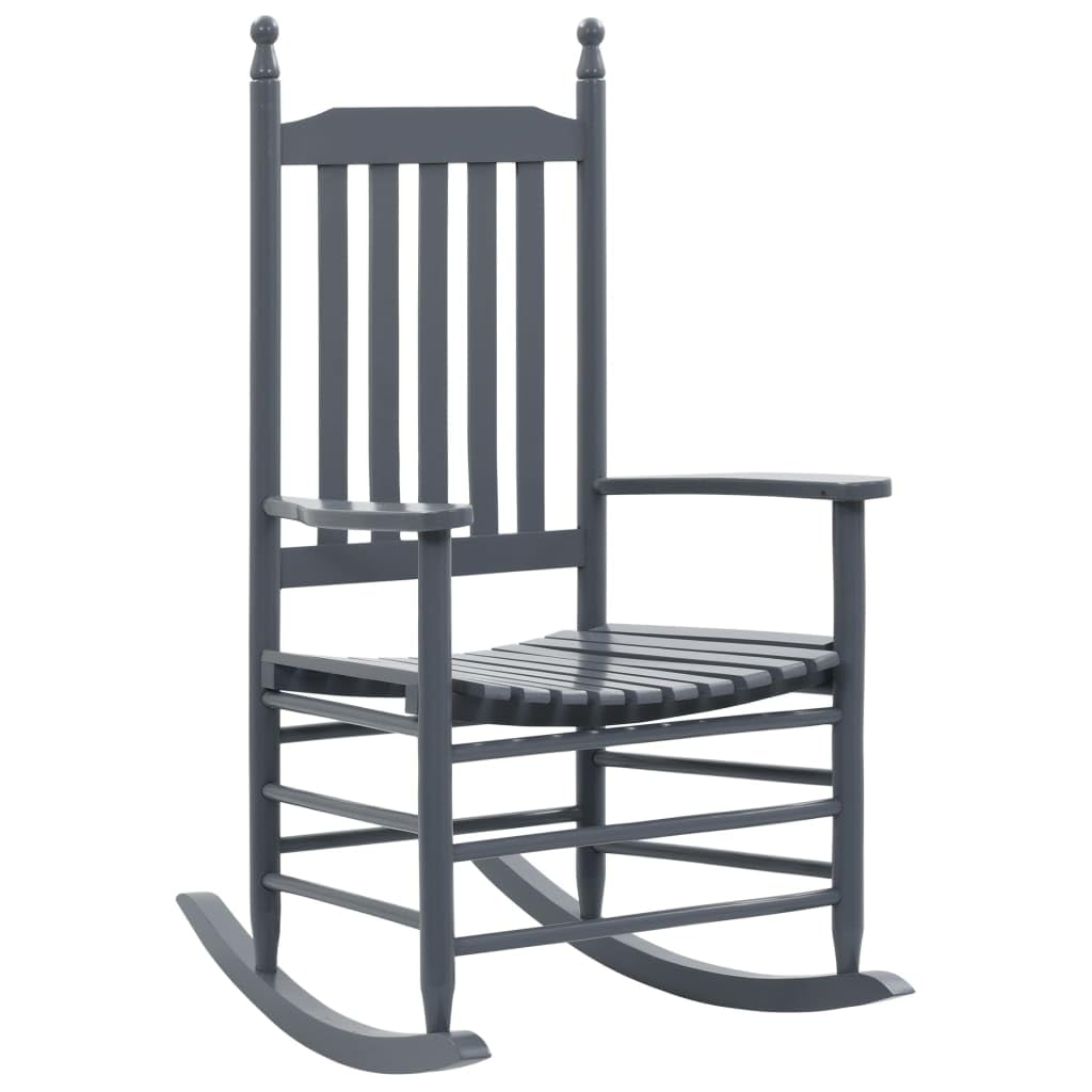 WEHUOSIF Rocking Chair with Curved Seat,Porch Chair,Camping Rocker,Wooden Rocking Chair,Retro Rocking Chair,Coffee Chair,Garden Rocking Chair,for Balcony, Porch, Backyard,Gray Poplar Wood