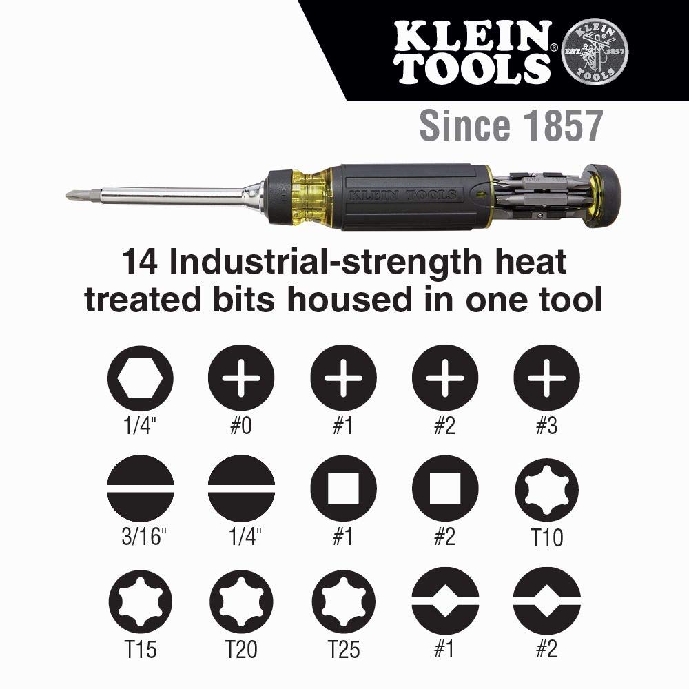 Klein Tools Multi-Bit Screwdriver Set - 11-in-1, 6-in-1 Stubby, 15-in-1 Ratcheting