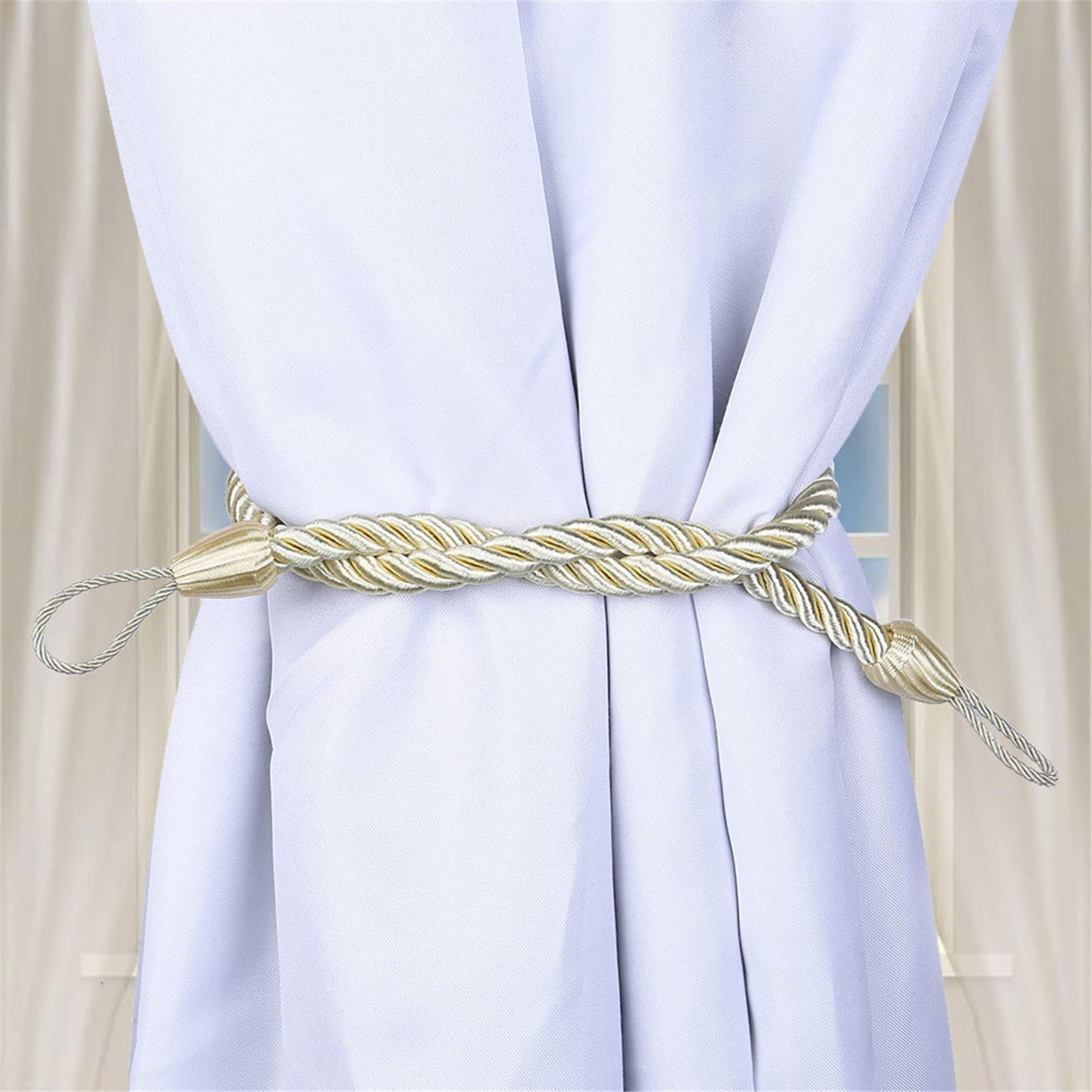Tassel Curtain Ties Ropes for Thin or Thick Curtain Tiebacks Curtain Tie Backs for Curtains Curtain Holdbacks Curtain Holders for Drapes Curtain Holdback for Office Bedroom Home Essentials 2pcs