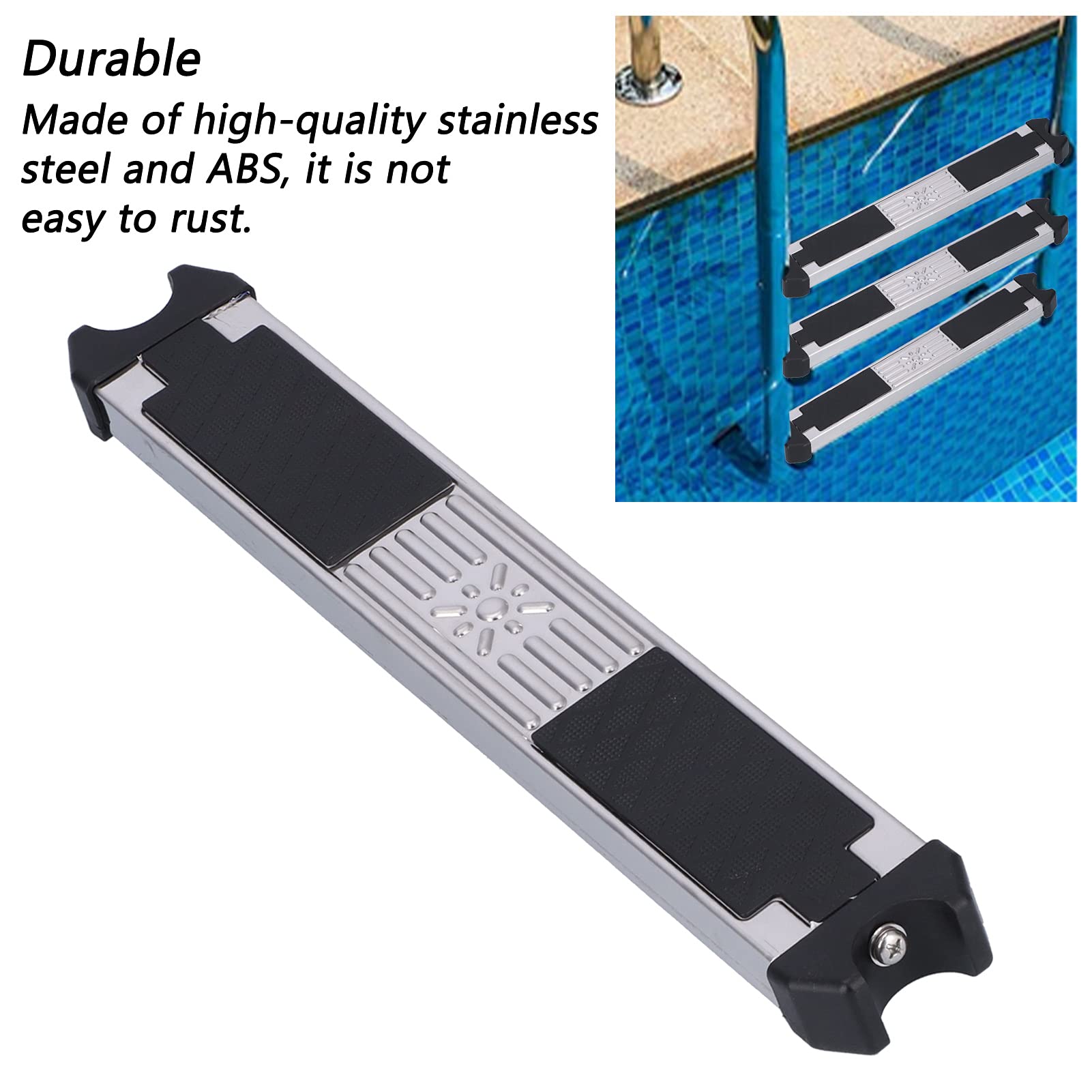 TOPINCN Stainless Steel Pedal Accessory for Swimming Pool Ladder Anti Slip Step Replacement for Spa Hot Spring Escalator