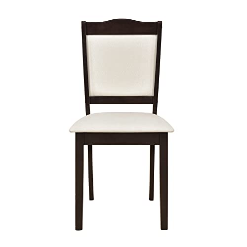 WOZNLA Room 5-Piece Mid-Century Dining Set-Rectangular Wood Table with 4 Upholstered Chairs-Perfect for Family Kitchen and Small Spaces-Stylish and Functional Furniture for Modern Homes, Espresso